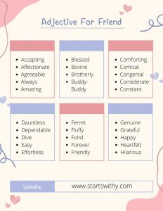 130+ Adjective Words to Describe Best Friend and Buddy