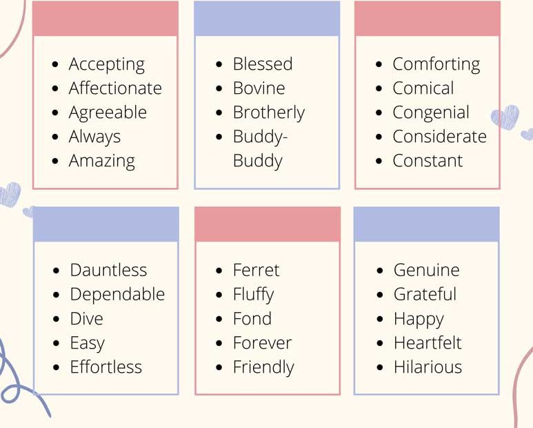 130+ Adjective Words to Describe Best Friend and Buddy
