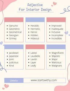 900+ Adjective Words to Describe Interior Design