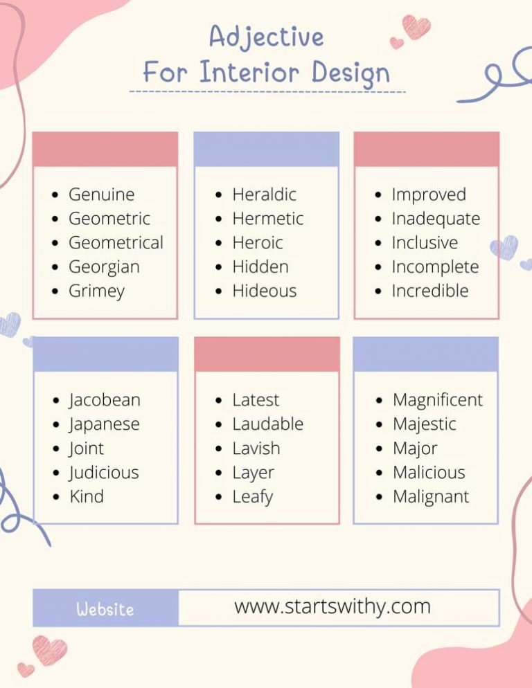 900+ Adjective Words to Describe Interior Design
