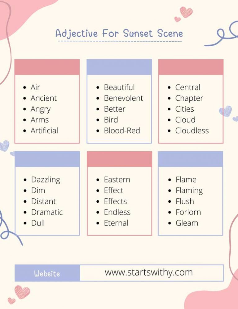 200+ Adjective Words to Describe Sunset Scene