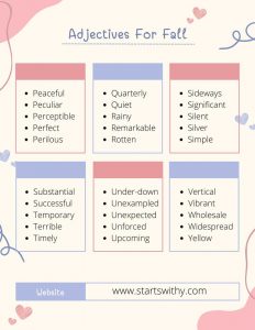 400+ Adjective Words to Describe Fall