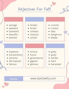 400+ Adjective Words to Describe Fall