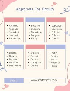 700+ Adjectives For Growth - List Of All Words