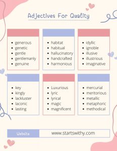 1250+ Adjective Words to Describe Quality
