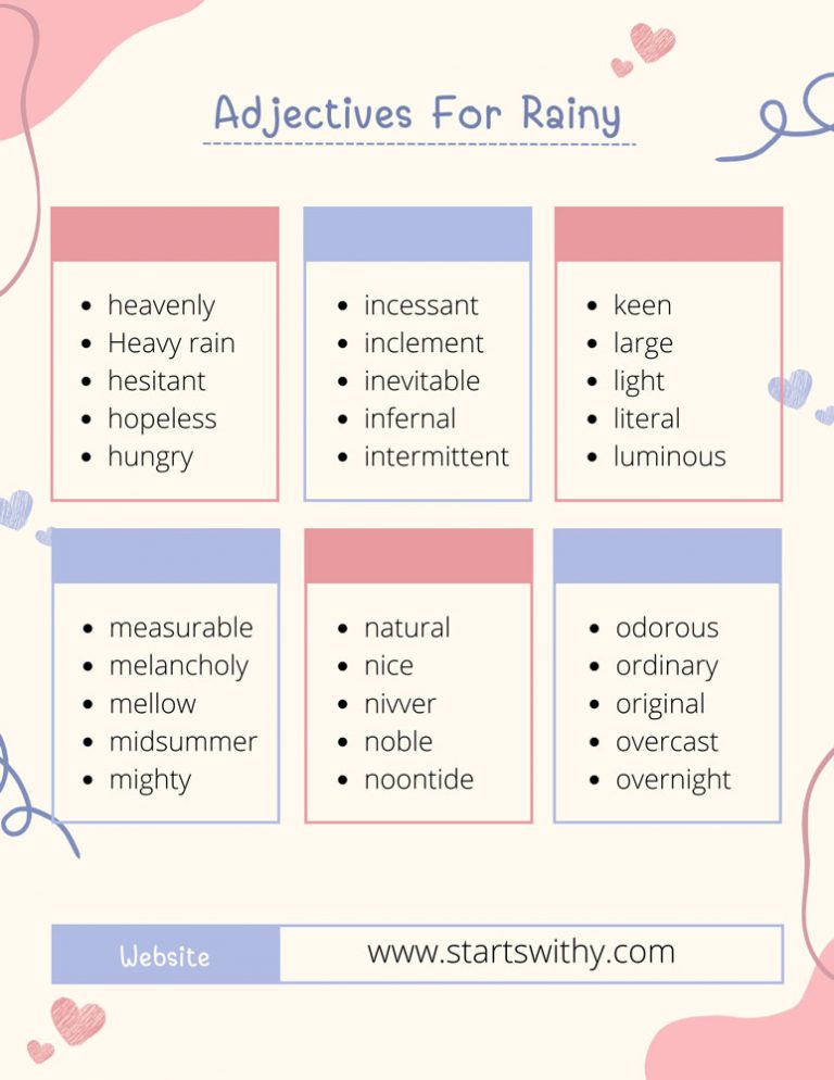 300+ Adjective Words to Describe Rainy