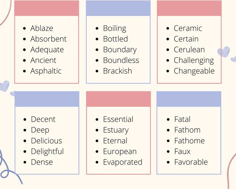 850+ Adjective Words to Describe Water