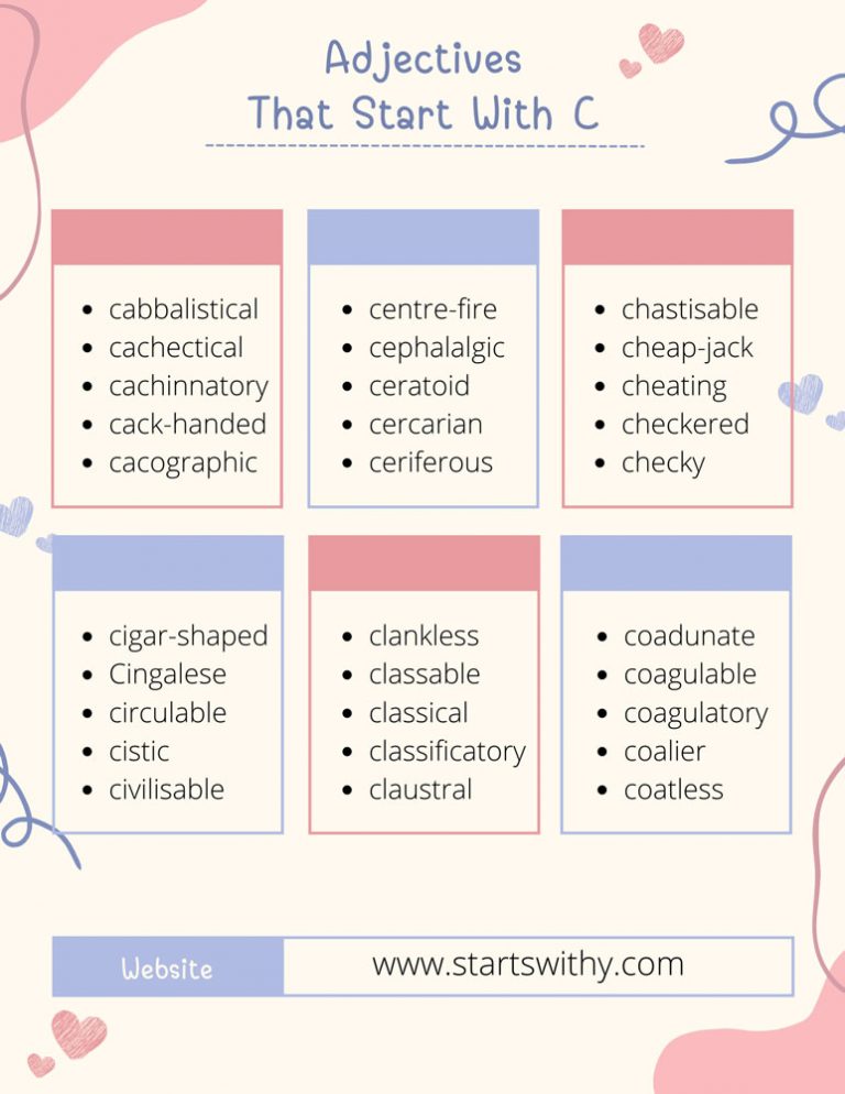 2400+ Adjectives That Start With C