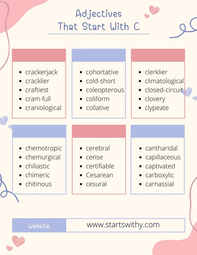 2400+ Adjectives That Start With C