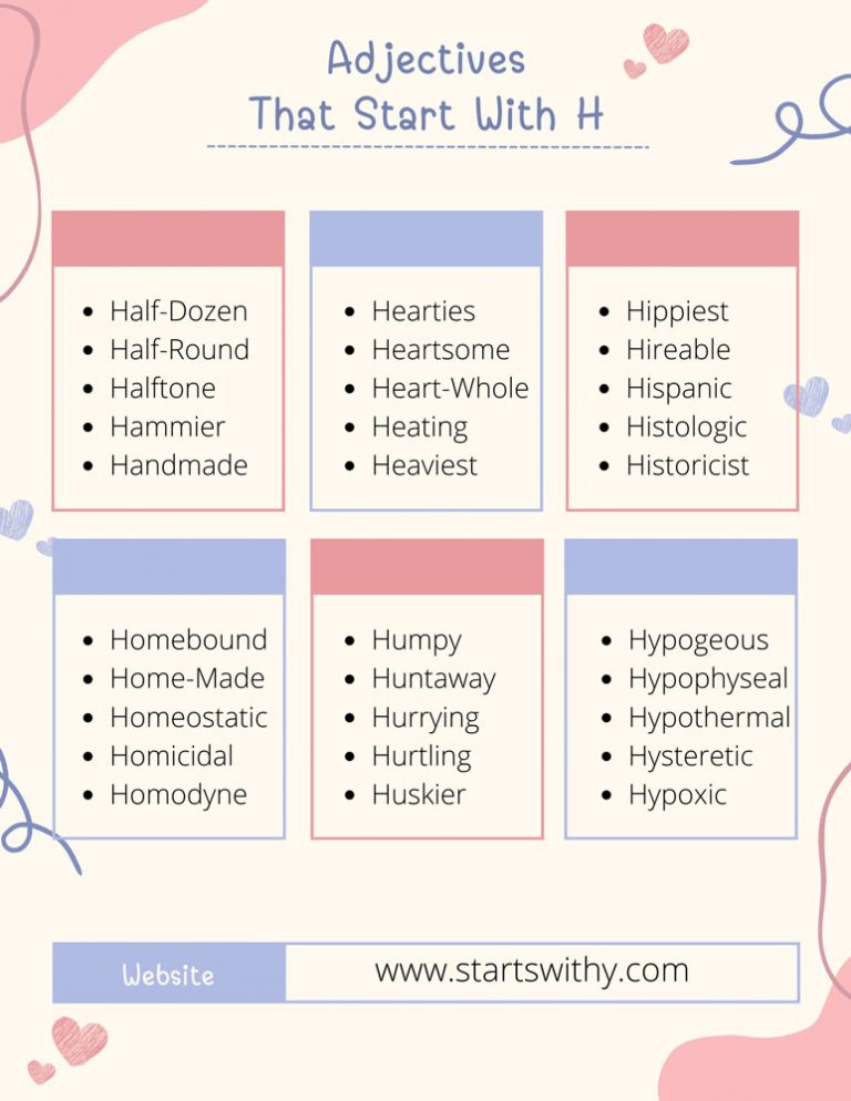 1050+ Adjectives That Start With H