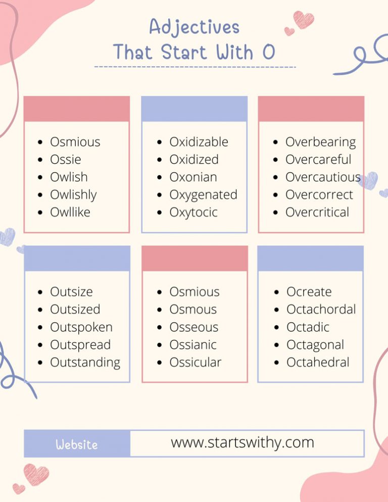 650+ Adjectives That Start With O