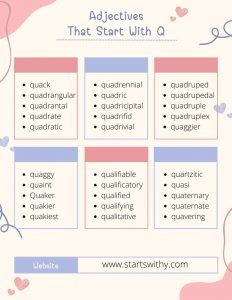 130+ Adjectives That Start With Q