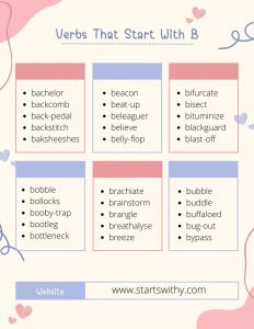 Verbs That Start With B