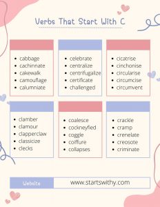 Verbs That Start With C