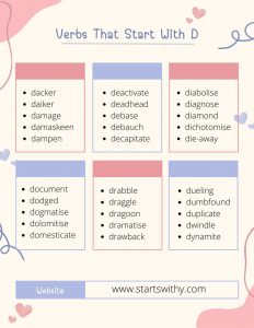 Verbs That Start With D