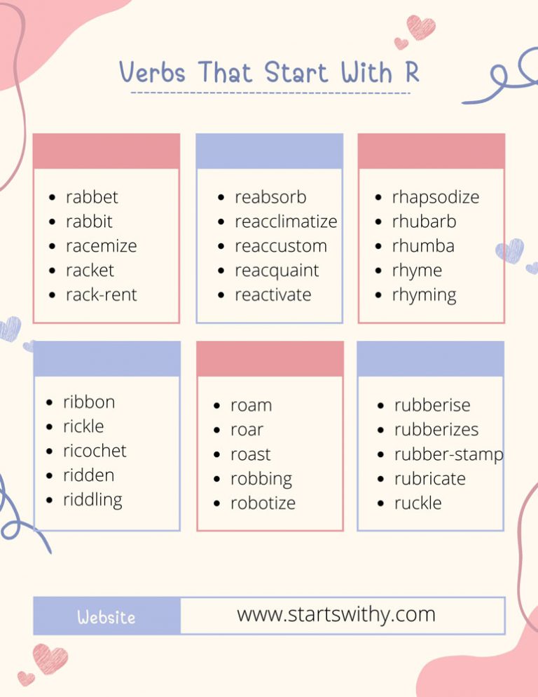 Verbs That Start With R Verbs That Start With R