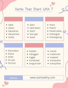 Verbs That Start With T