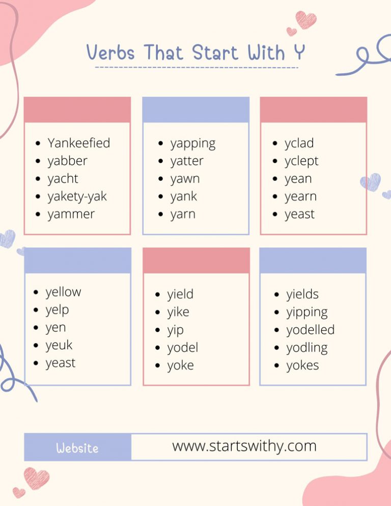 35+ Verbs That Start With Y