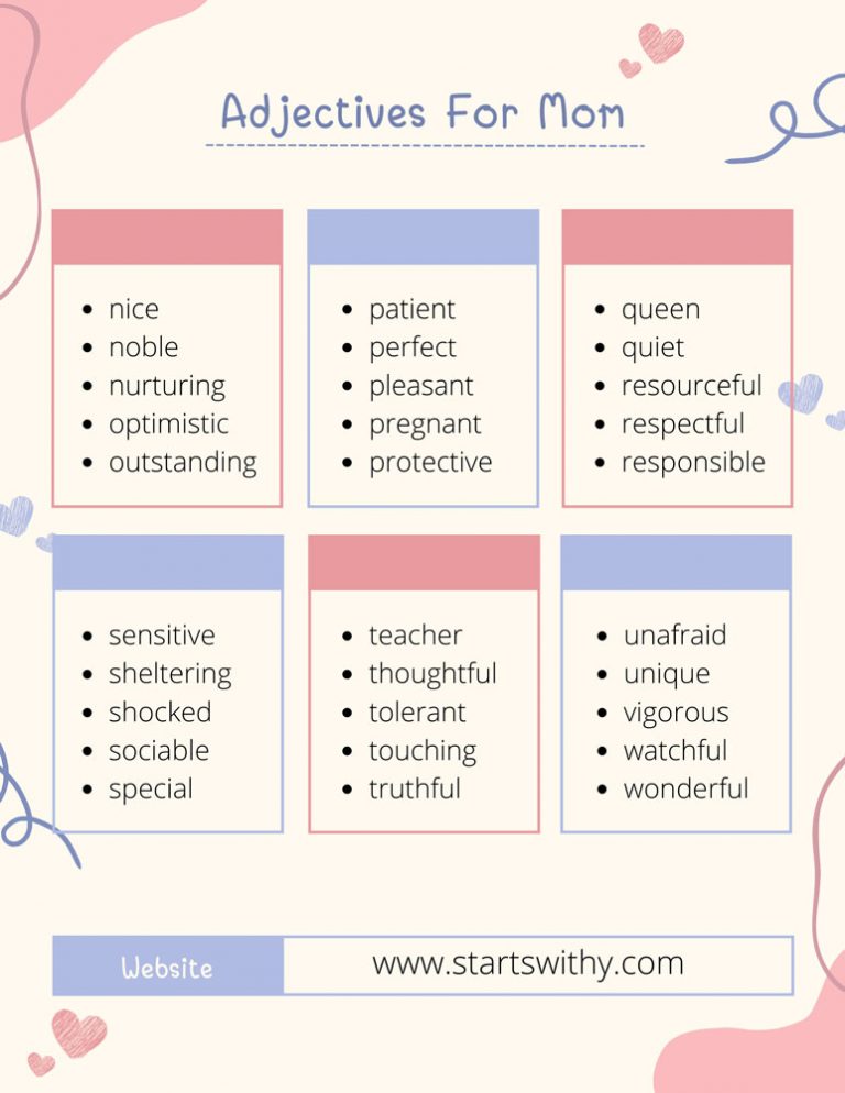 250+ Adjective Words to Describe Mom