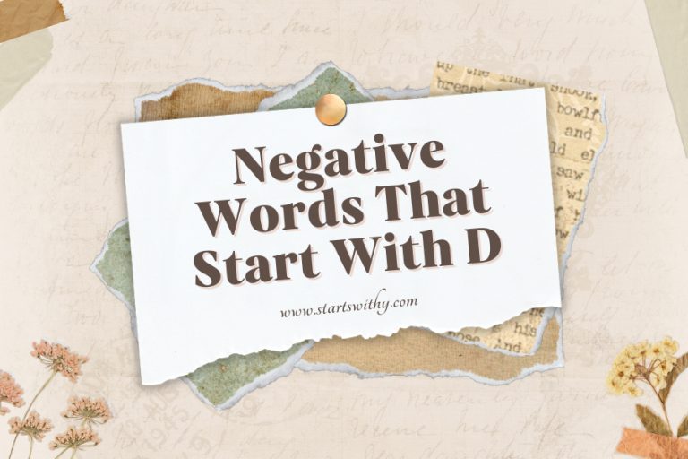 645+ Negative Words That Start With D