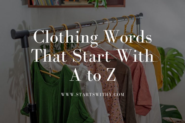 867+ Clothing Words That Start With A to Z