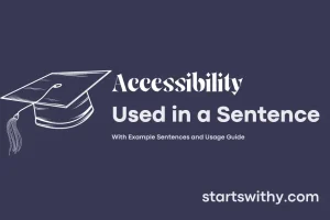 ACCESSIBILITY in a Sentence Examples: 21 Ways to Use Accessibility