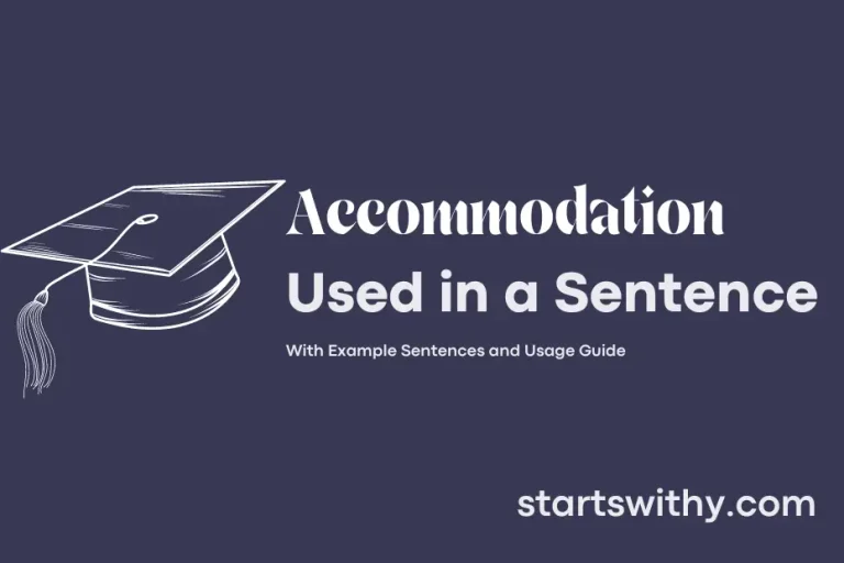 ACCOMMODATION in a Sentence Examples: 21 Ways to Use Accommodation