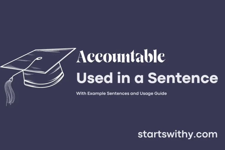 ACCOUNTABLE in a Sentence Examples: 21 Ways to Use Accountable