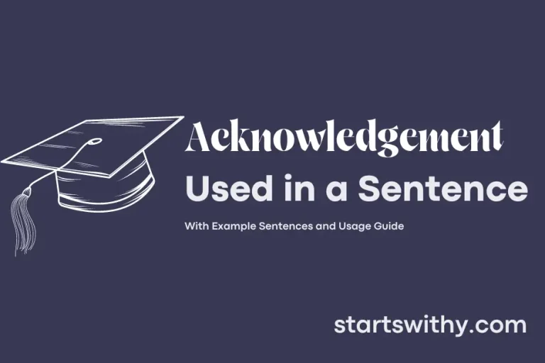 ACKNOWLEDGEMENT in a Sentence Examples: 21 Ways to Use Acknowledgement