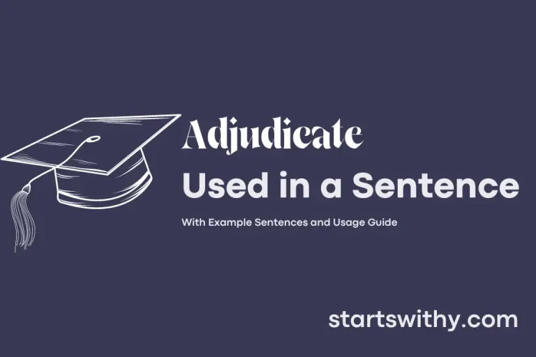 ADJUDICATE in a Sentence Examples: 21 Ways to Use Adjudicate