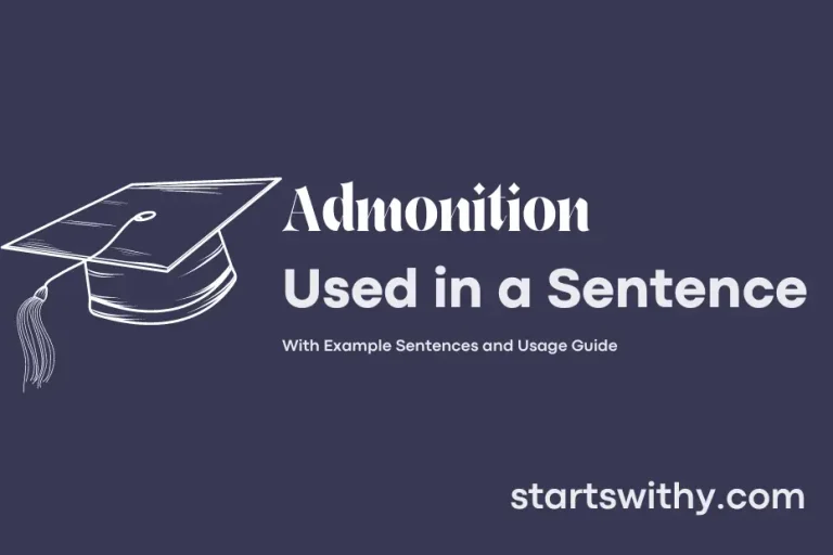ADMONITION in a Sentence Examples: 21 Ways to Use Admonition