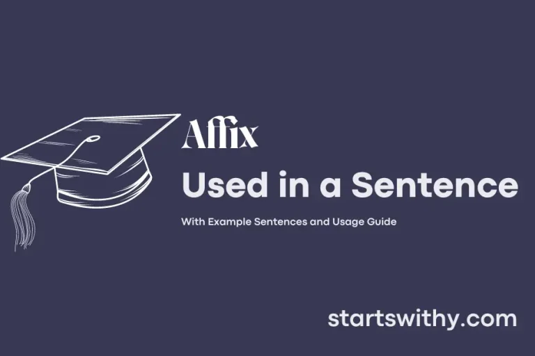 AFFIX in a Sentence Examples: 21 Ways to Use Affix