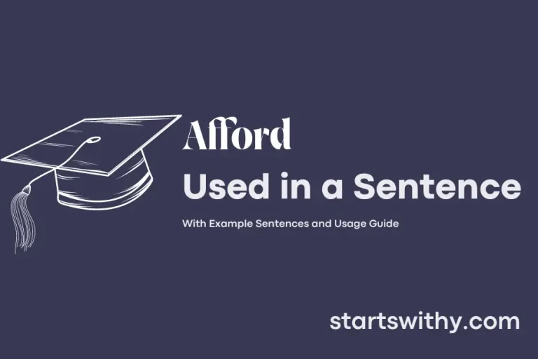AFFORD in a Sentence Examples: 21 Ways to Use Afford