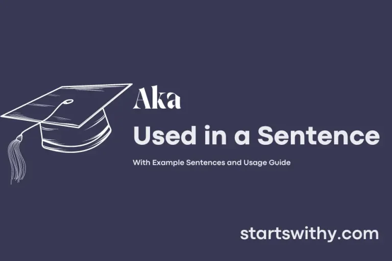 AKA in a Sentence Examples: 21 Ways to Use Aka
