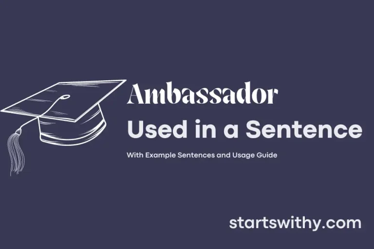 AMBASSADOR in a Sentence Examples: 21 Ways to Use Ambassador