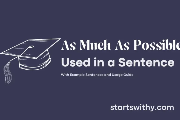 AS MUCH AS POSSIBLE in a Sentence Examples: 21 Ways to Use As Much As ...