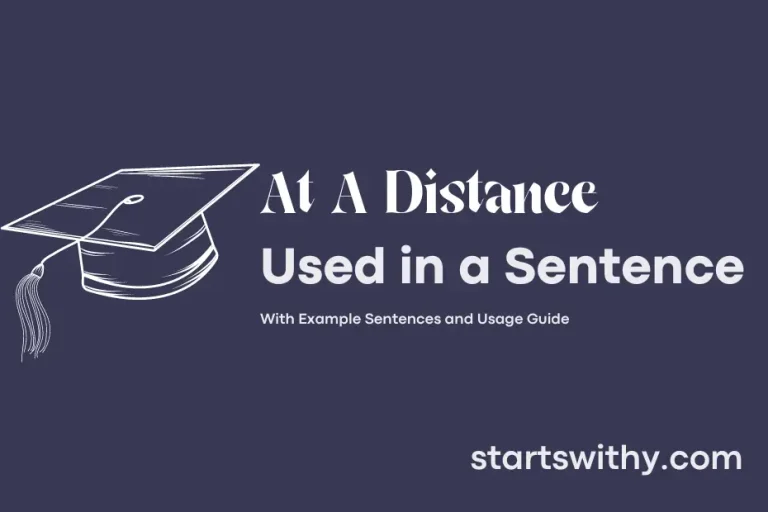 AT A DISTANCE in a Sentence Examples: 21 Ways to Use At A Distance