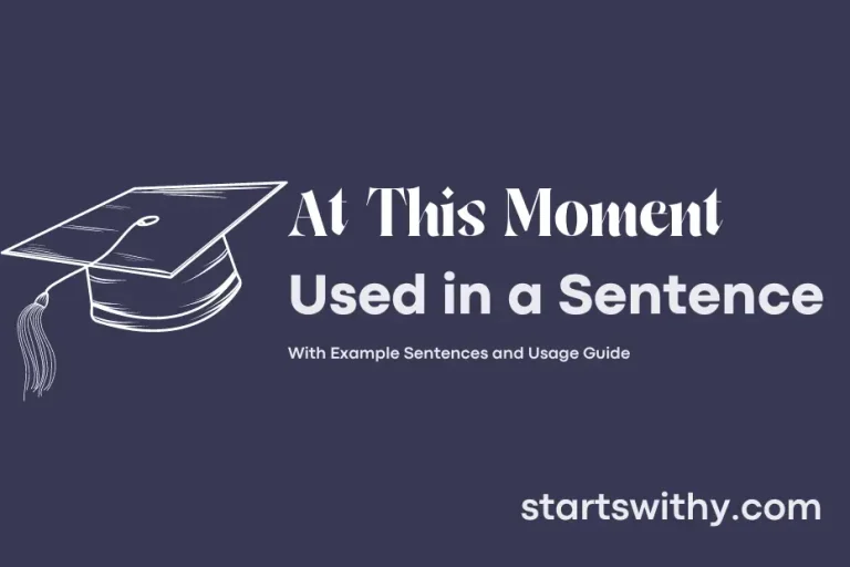 AT THIS MOMENT in a Sentence Examples: 21 Ways to Use At This Moment