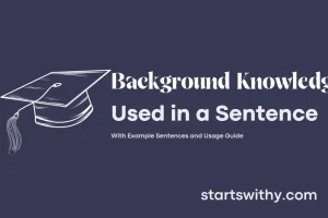 BACKGROUND KNOWLEDGE in a Sentence Examples: 21 Ways to Use Background ...