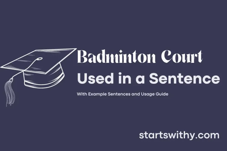 BADMINTON COURT in a Sentence Examples: 21 Ways to Use Badminton Court