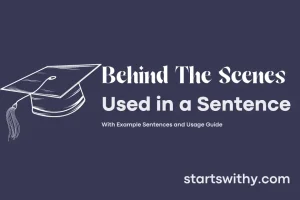 BEHIND THE SCENES in a Sentence Examples: 21 Ways to Use Behind The Scenes
