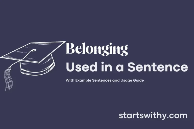 BELONGING in a Sentence Examples: 21 Ways to Use Belonging