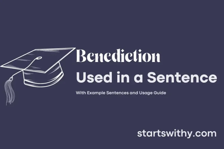BENEDICTION in a Sentence Examples: 21 Ways to Use Benediction