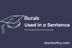 BERATE in a Sentence Examples: 21 Ways to Use Berate