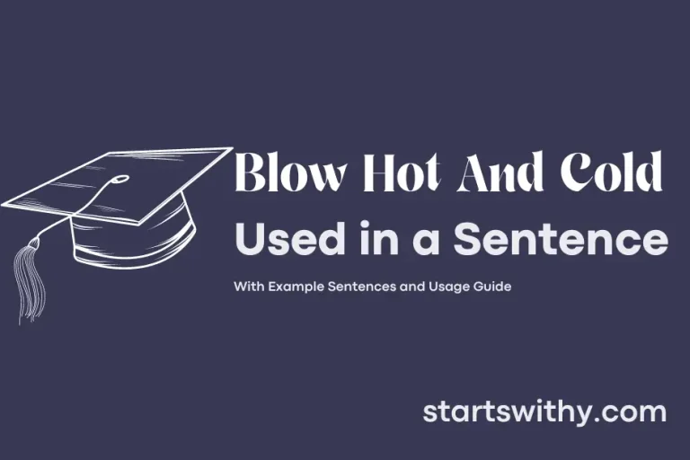 BLOW HOT AND COLD in a Sentence Examples: 21 Ways to Use Blow Hot And Cold