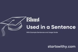 BLUNT in a Sentence Examples: 21 Ways to Use Blunt