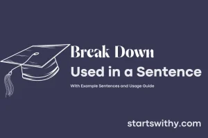 BREAK DOWN in a Sentence Examples: 21 Ways to Use Break Down