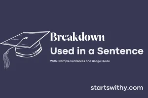 BREAKDOWN in a Sentence Examples: 21 Ways to Use Breakdown