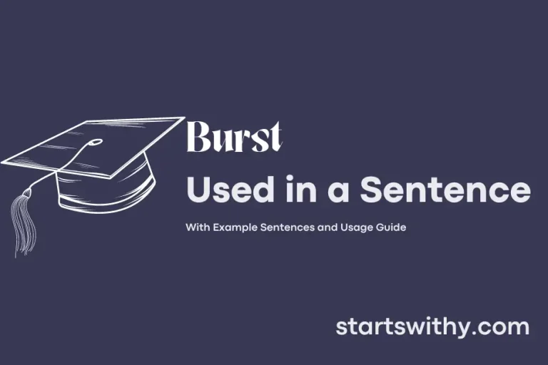 BURST in a Sentence Examples: 21 Ways to Use Burst