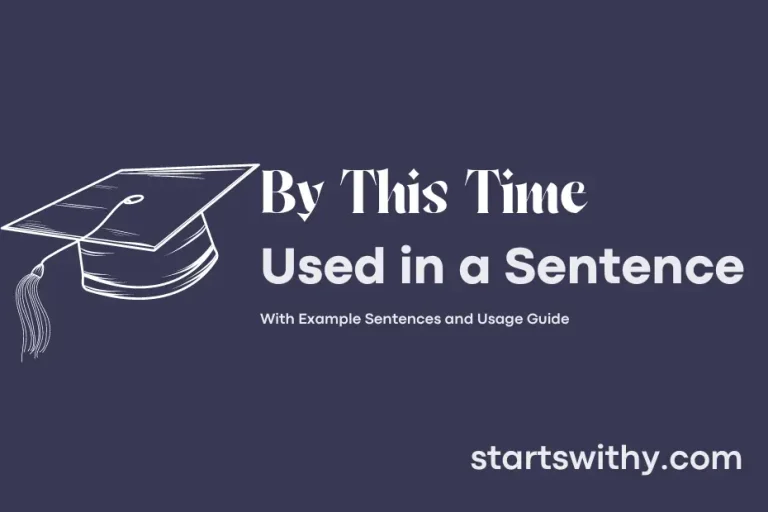 BY THIS TIME in a Sentence Examples: 21 Ways to Use By This Time